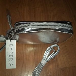 Emperia | Bags | Nwt Cute Silver Tone Vegan Wristletcrossbody | Poshmark